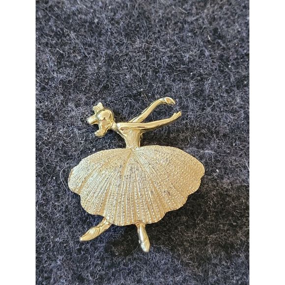 Unsigned | Jewelry | Vintage Unsigned Tortolani Figural Ballerina Gold ...
